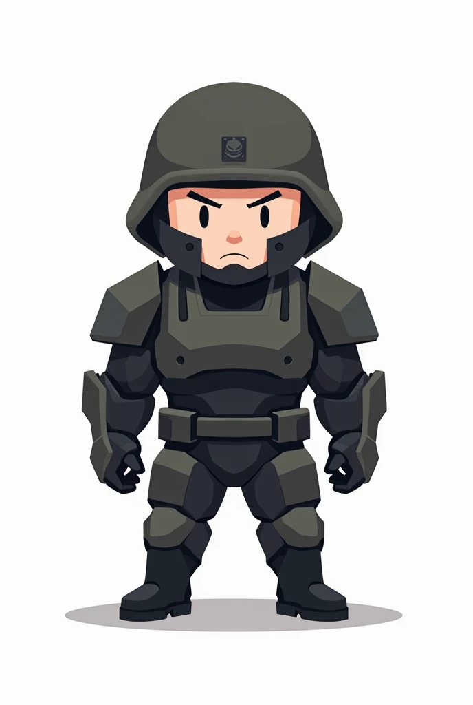 Impressive minimalist chibi full body army character design isolated on ...