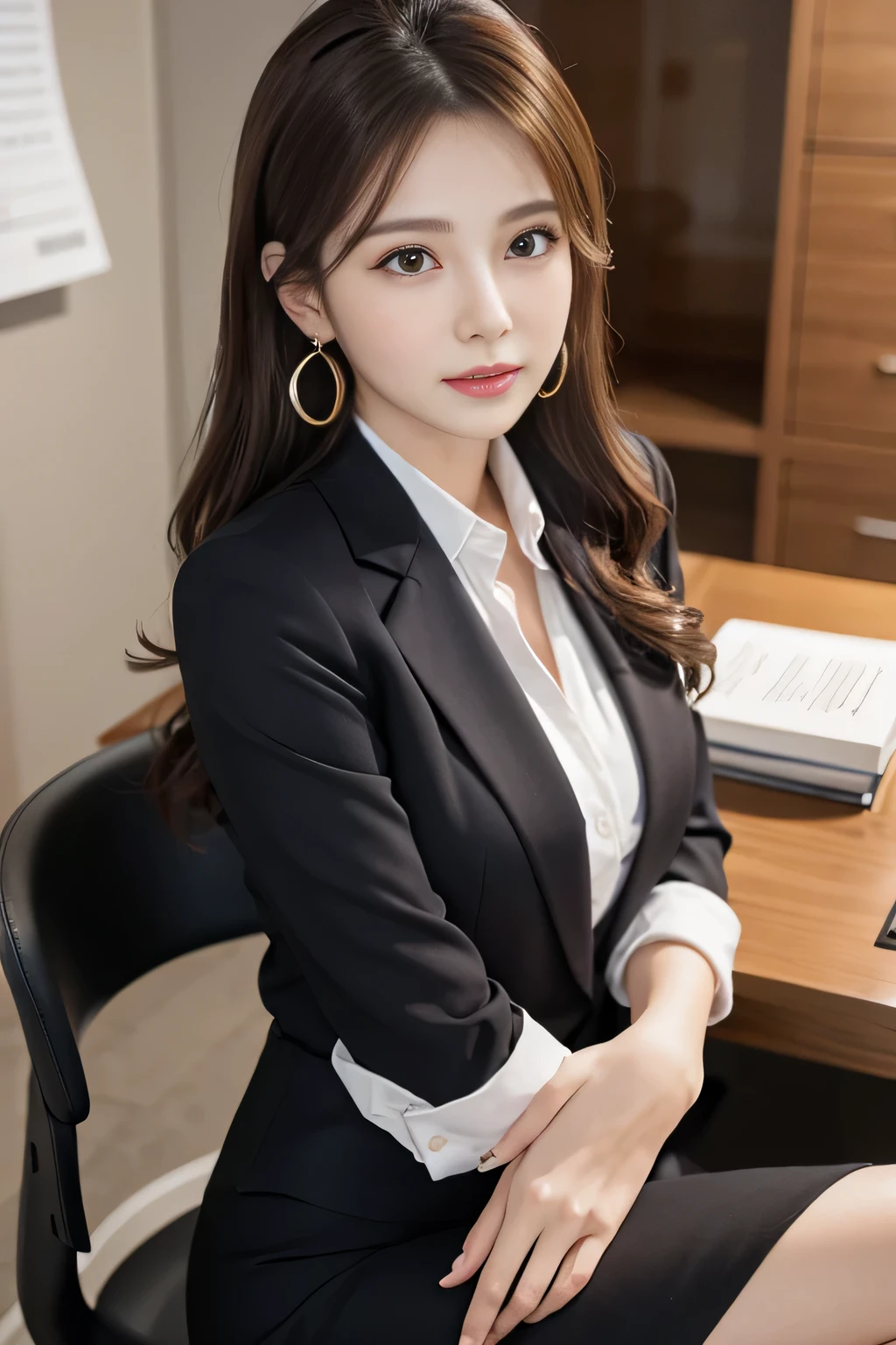 Arafed asian woman sitting at a desk with a laptop - SeaArt AI