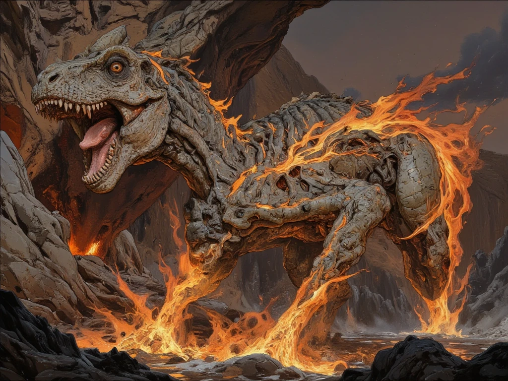 ((Masterpiece)), (( best quality , Powerful Details)), ( dinosaur ...