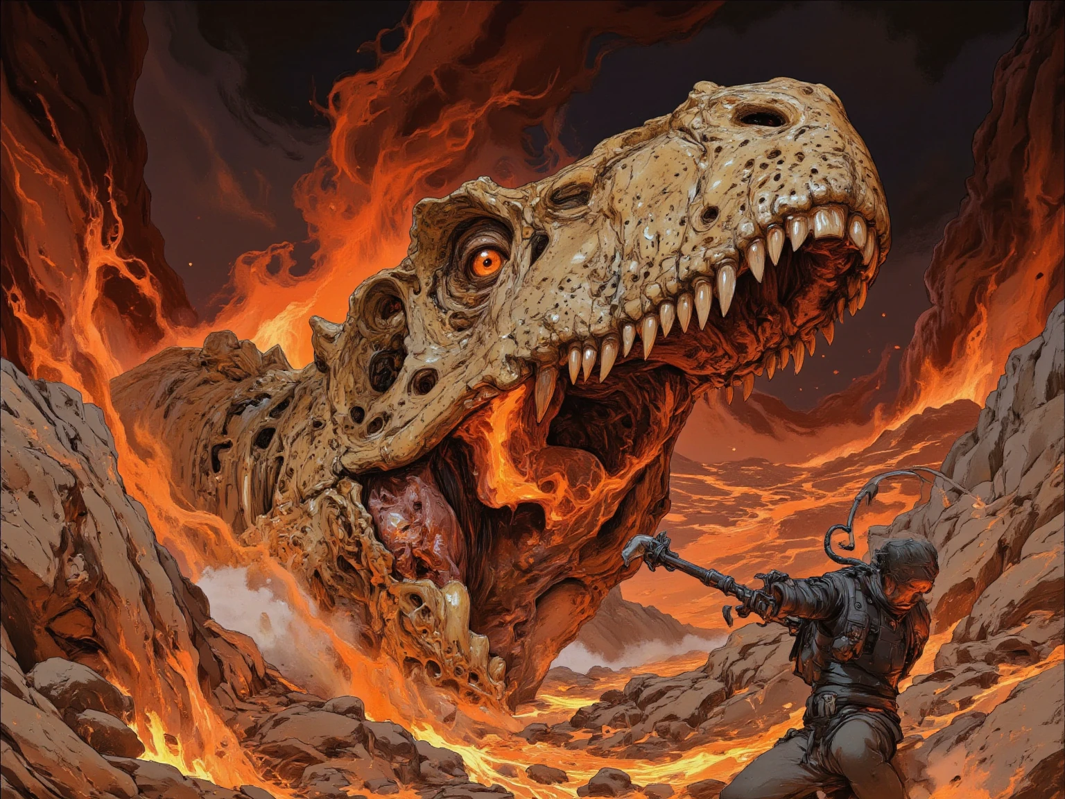 ((Masterpiece)), (( best quality , Powerful Details)), ( dinosaur ...
