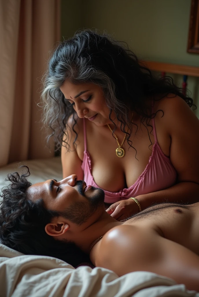 Very wild intimate scene of a Voluptuous beautiful South Indian milf at the age - SeaArt AI
