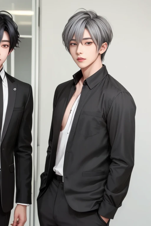 Two young men. Stunningly beautiful, androgynous features, embodying ...