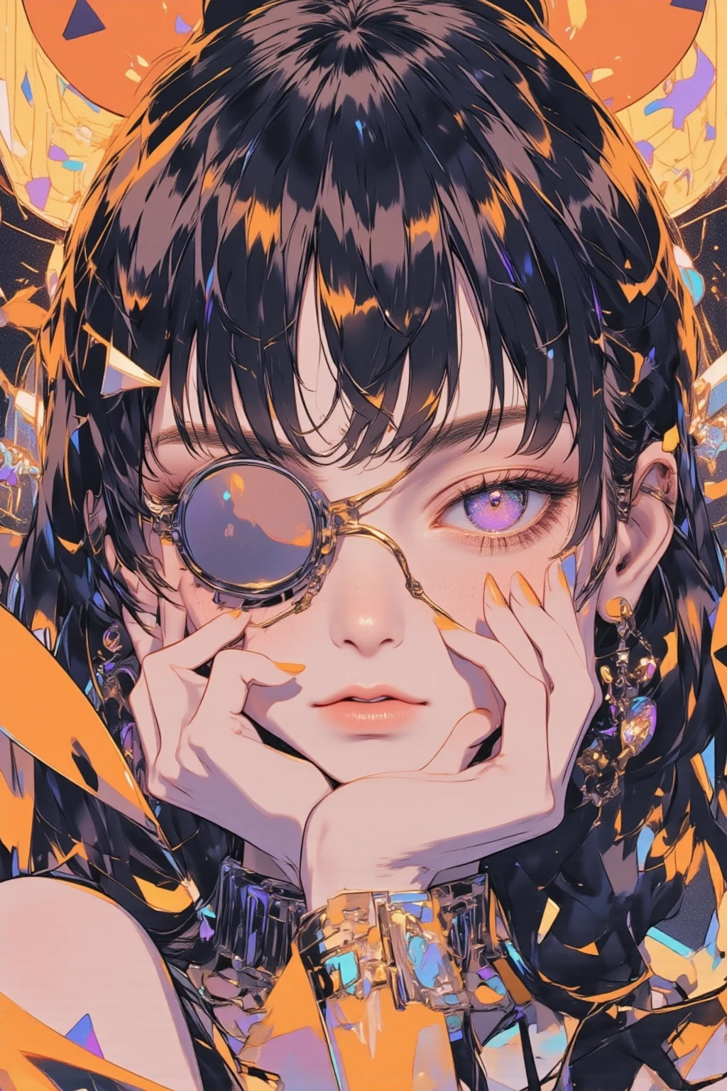 Black-haired, long-haired anime girl with dark blue eyes, Vriska ...