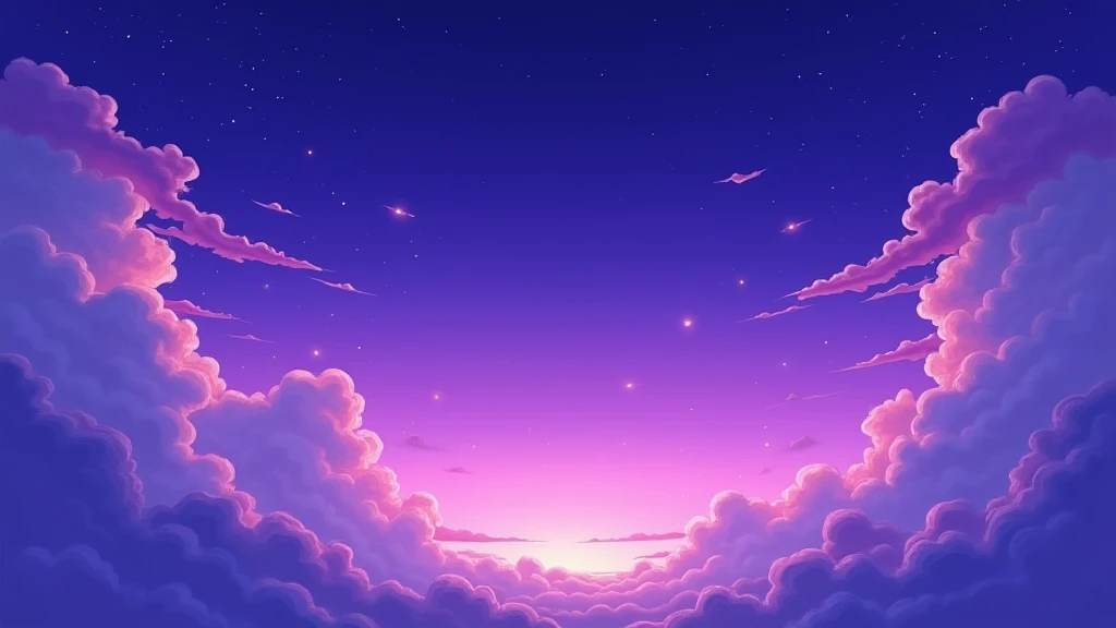 Purple night with clouds beautiful scene cartoon images - SeaArt AI