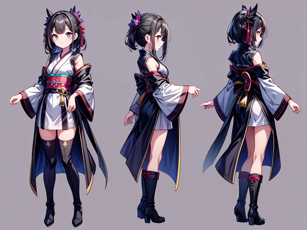 pretty face、Baby Face、( three-sided view, front view, Side View - SeaArt AI