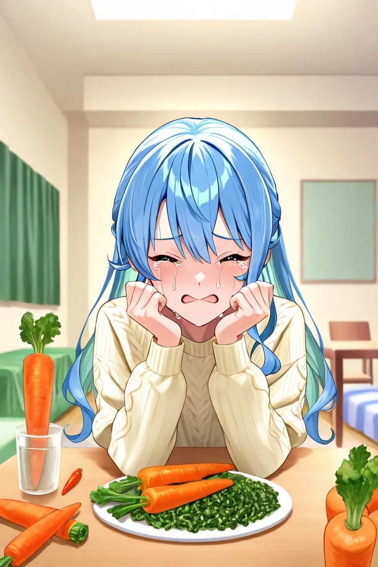 Suisei Hoshimachi tries her best to overcome the vegetables she doesn ...