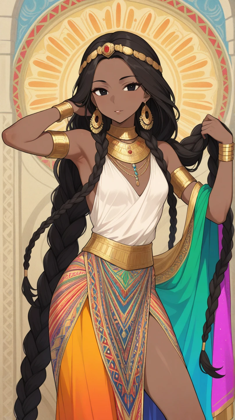 Dark skinned, Ebony, dark eyes, Bold patterns, Colorful fabric - SeaArt AI