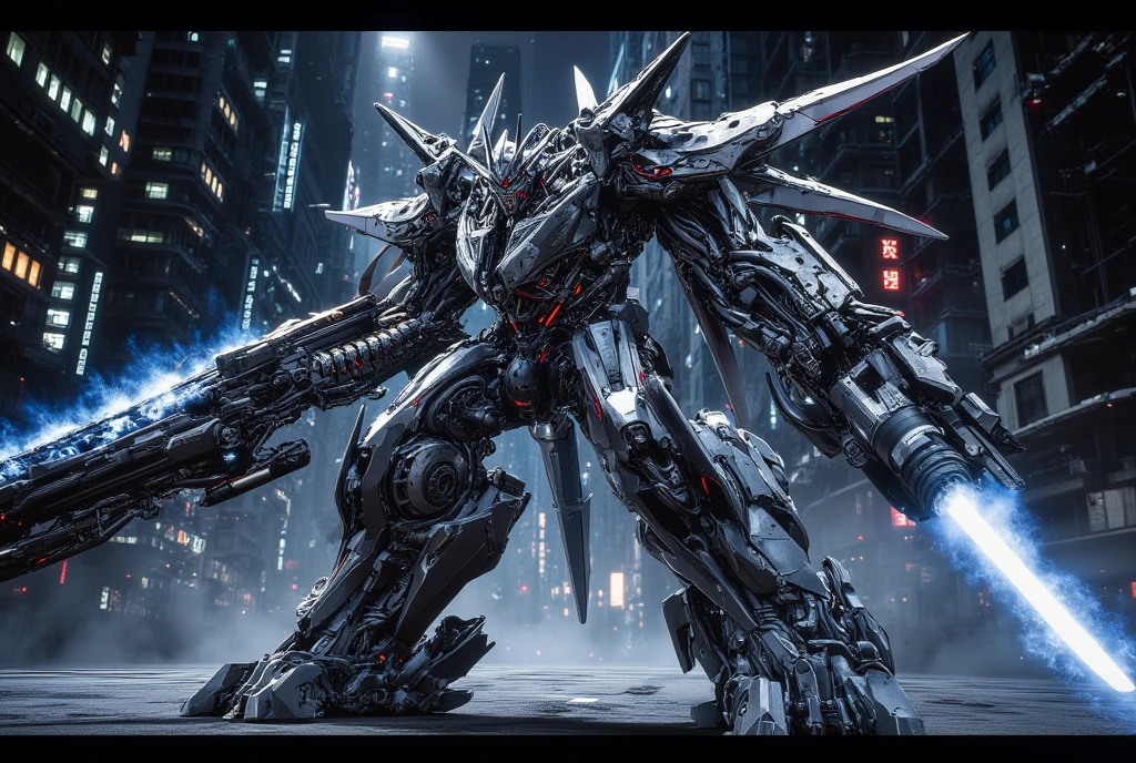 A massive transforming robot, Metroplex, begins transforming inside the ...