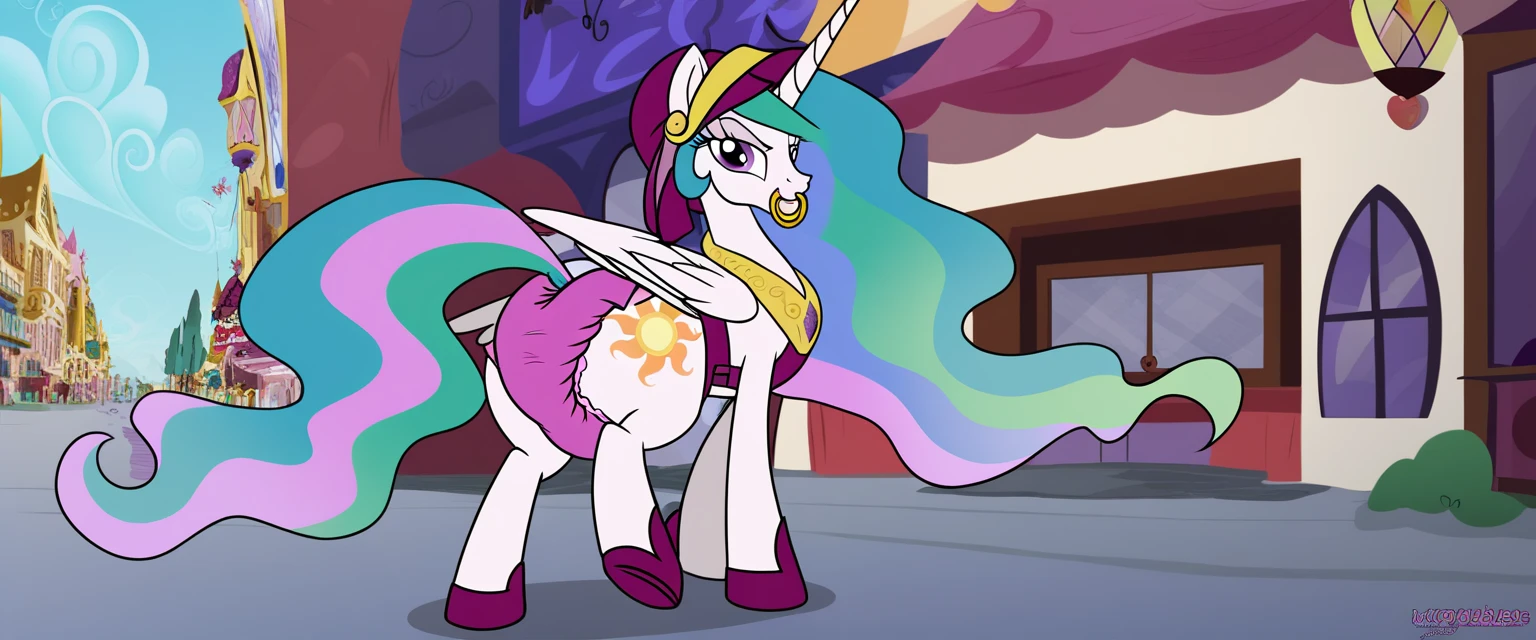 Alicorn pony alone , adult anthropomorphic mare, Princess Celestia ...