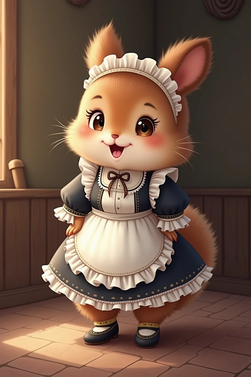 Photorealistic portrait of Dressed animals - a ((fat)) chibi baby ...