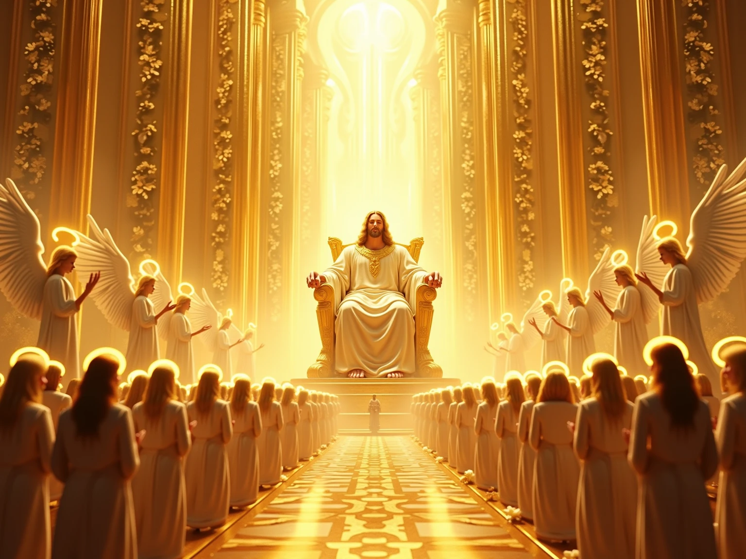 Ultra-realistic, photorealistic, dramatic scene, shadow, 1 heavenly God ...