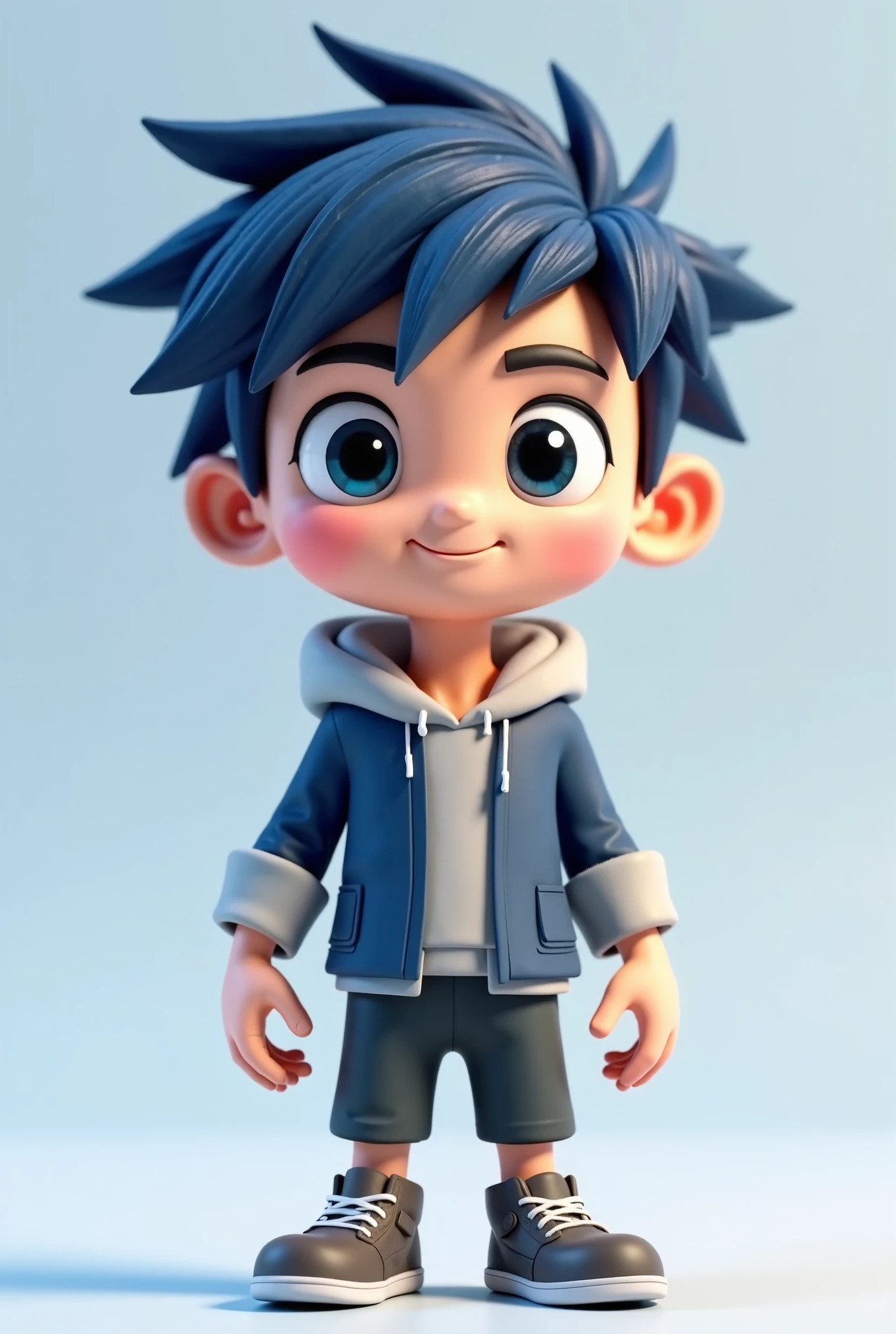 A close up of a cartoon character with a blue jacket - SeaArt AI