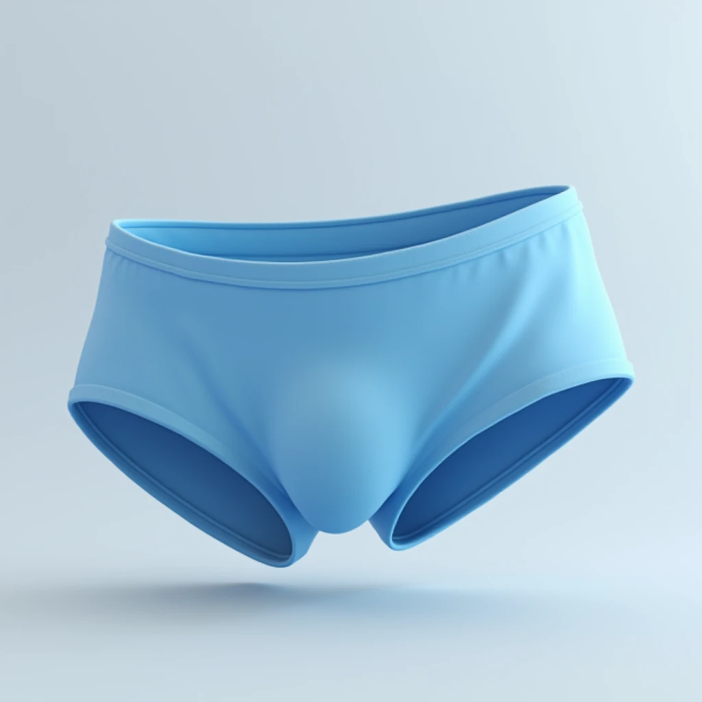 A vector 3D-animated image of a man's pair of blue skivvies in light ...