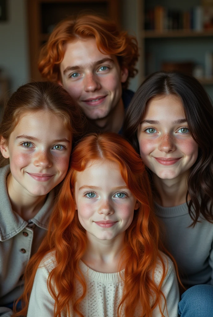 Family photo before and after all ren and all teenagers mostly redheads ...
