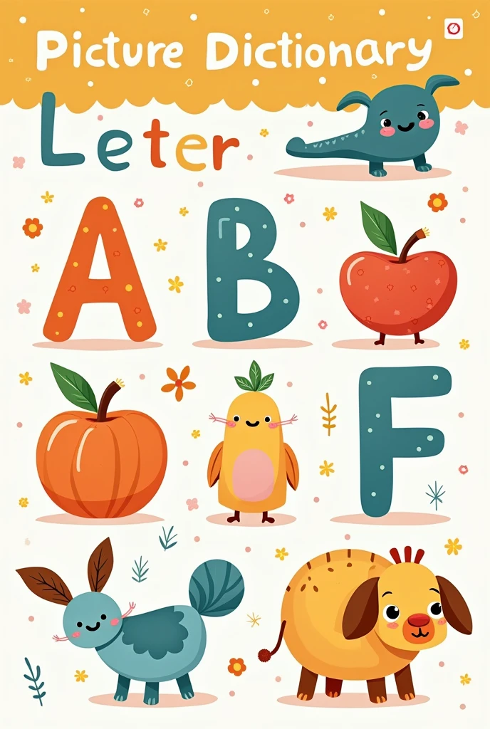A picture dictionary from a to e with a letter per page for preschool ...