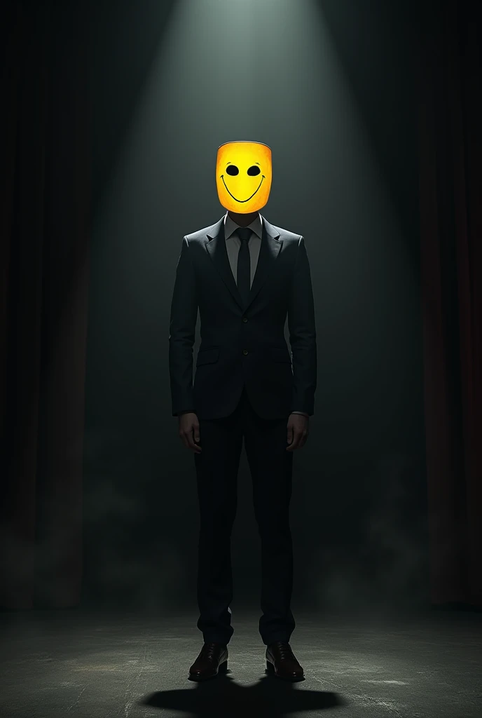 A person whose face cannot be seen is greeting him on stage wearing a ...