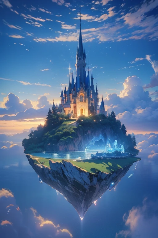 ( Magical Cute Null Blue Stream Overlay Scene), ( Floating island ...