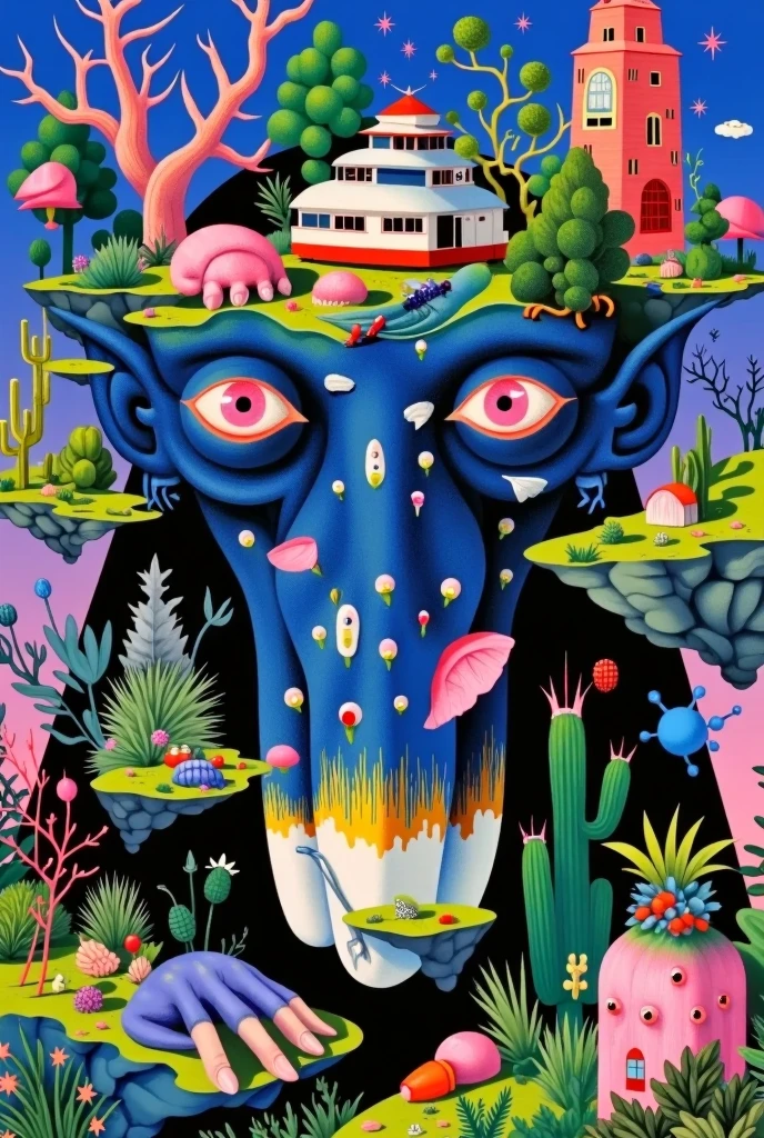 There is a painting depicting a giant monster with a boat on it - SeaArt AI