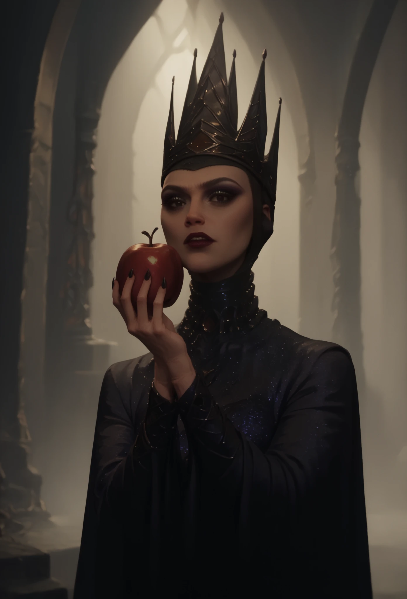 Scorscore_9, score_8_up, score_7_up, score_6_up, 1girl, evil queen ...