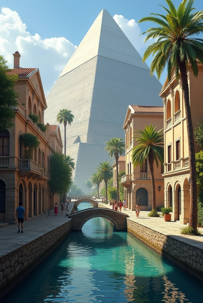 Create a city with a French architectural style, but with a number of ...