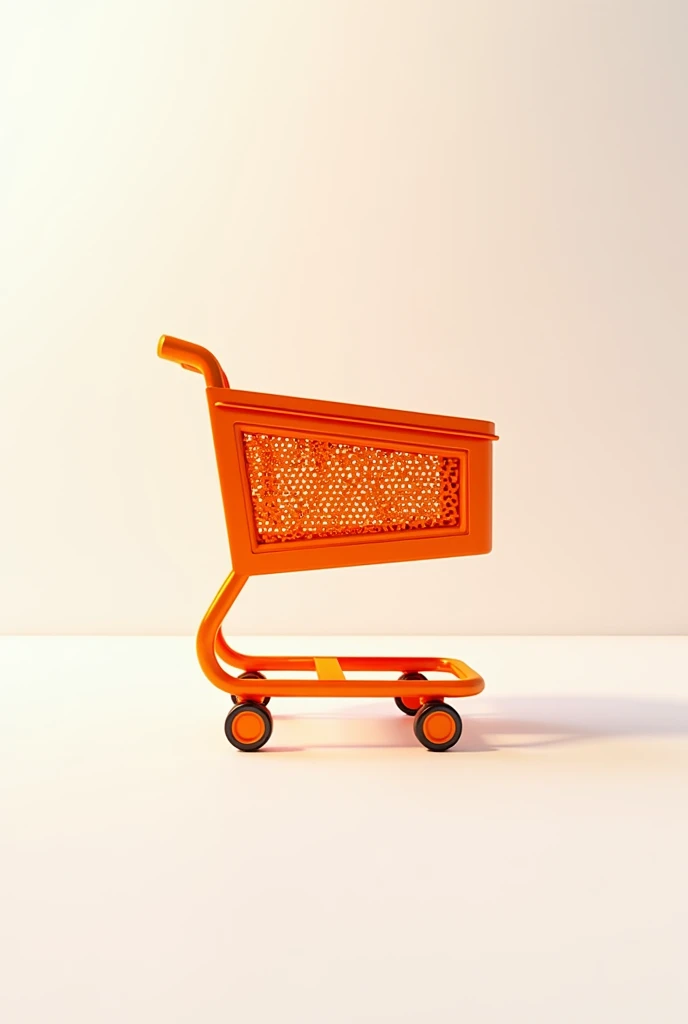 GROCERY CART IN ORANGE COLOR WITH WHITE BACKGROUND, MAKE THE GRIDS ...