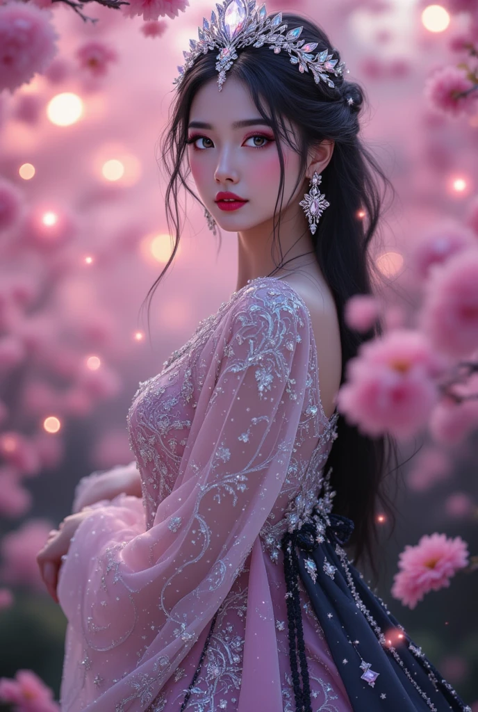 A hyper-realistic photograph of a young looking woman like a heavenly ...