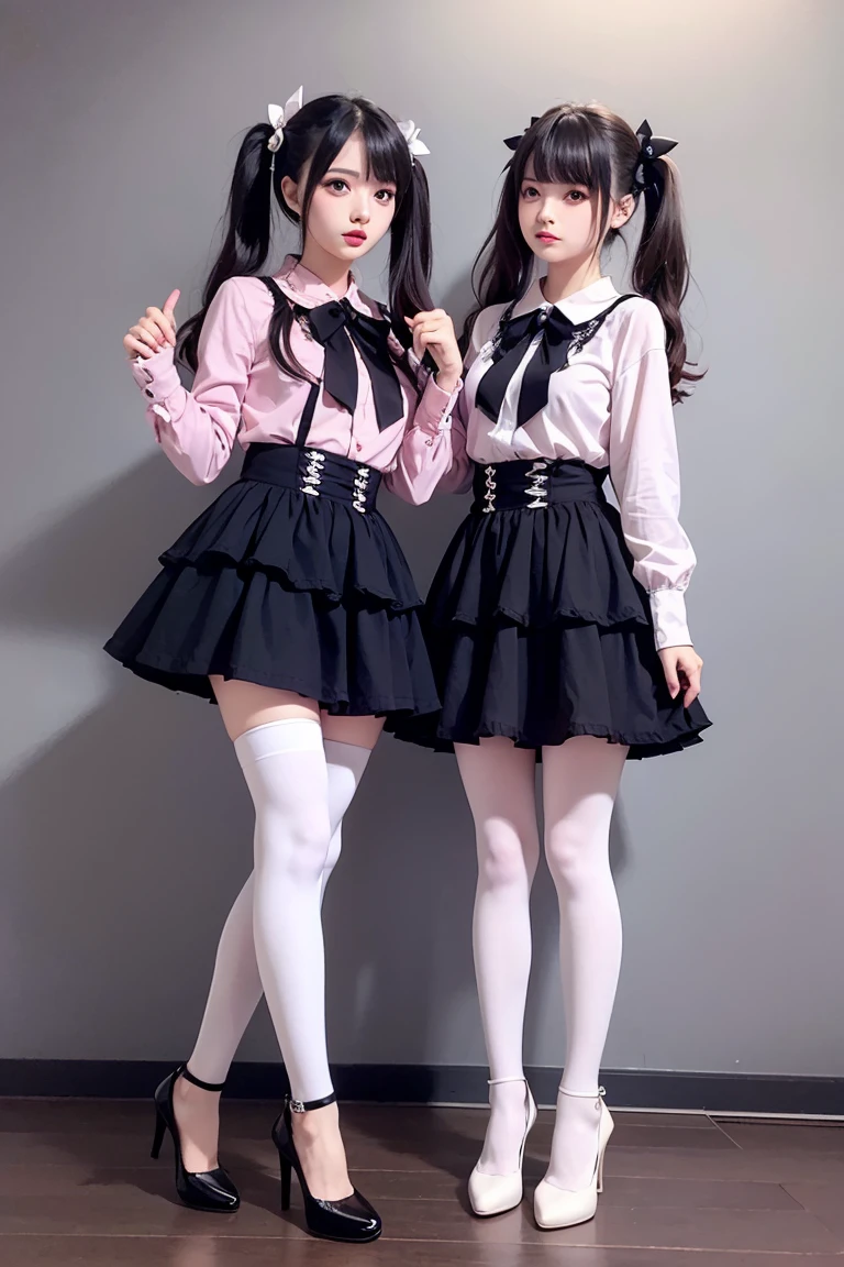 1 girls with light makeup black hair twin tails eyeshadow brown eyes ...