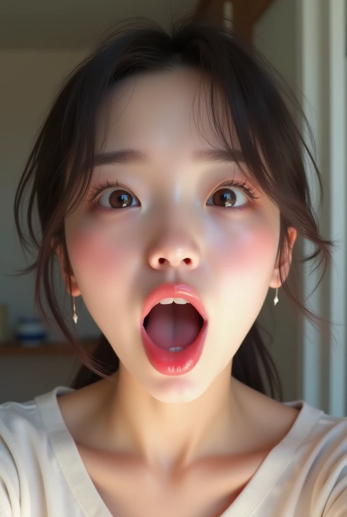 Ultra realistic selfie, a pretty young girl doing ahegao face - SeaArt AI