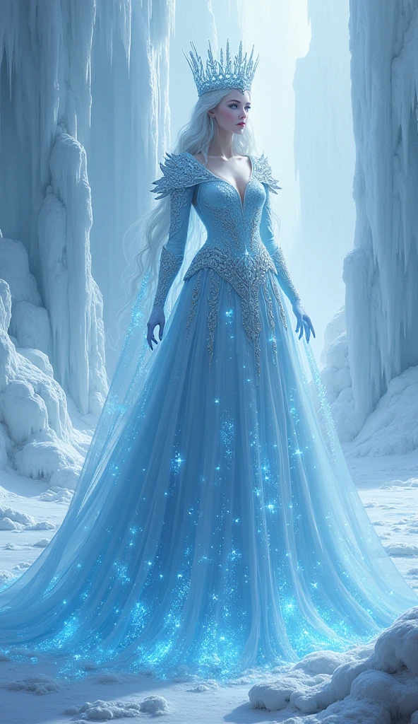 The ice queen showing her icy power - SeaArt AI