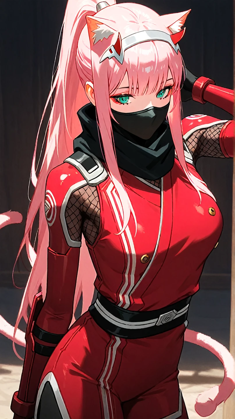 Waifus Zero two, with cat's ears and tail, HD model, long hair - SeaArt AI