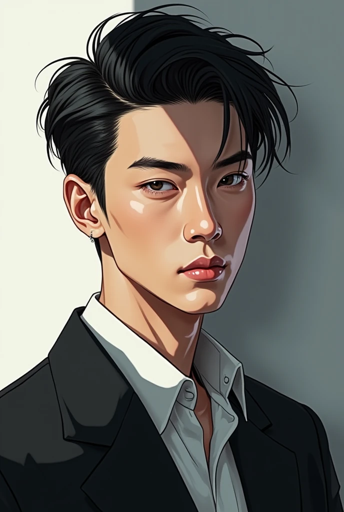 chibi, Moe, Expressionless의 잘생긴 동양 젊은 남자. Very handsome man - SeaArt AI