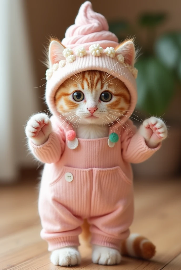 cute kitten、 farm work 、 please wear a soft serve ice cream cosplay ...