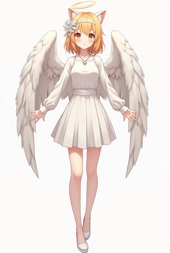 Female anime Vtuber model light blonde hair orange eyes headpiece in ...