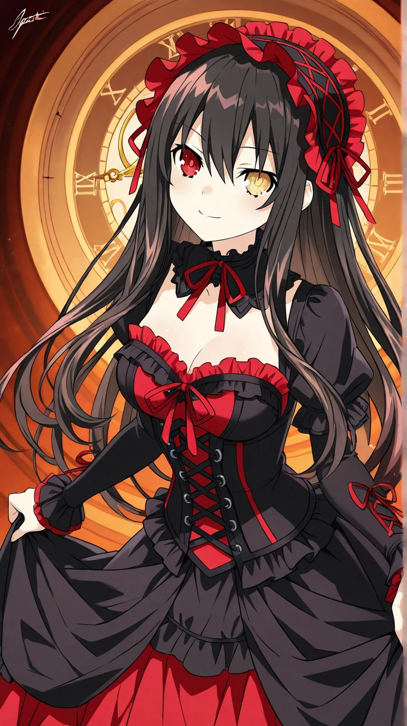 An anime-style illustration of Kurumi Tokisaki from Date A Live in her ...