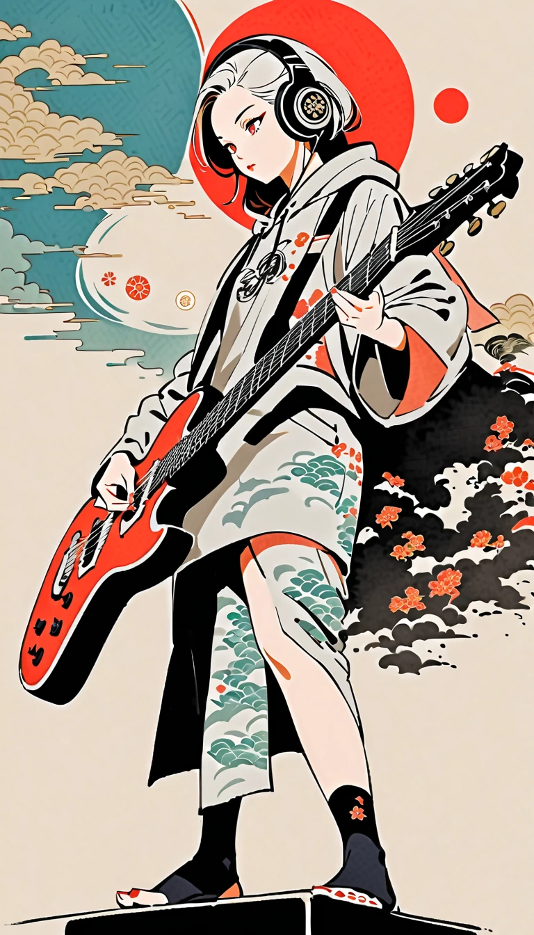 (((Ink Painting))), (((Standing posture))),(((Beautiful fingertips ...