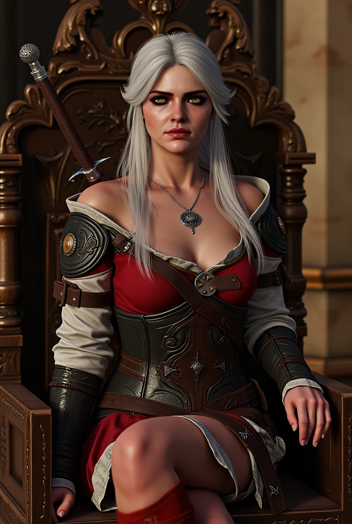 Ciri with the Witcher 3 , perfect figure , Big breasts , very high - SeaArt AI