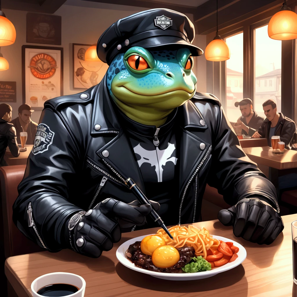 Digital manga art style illustration, an extremely badass ...