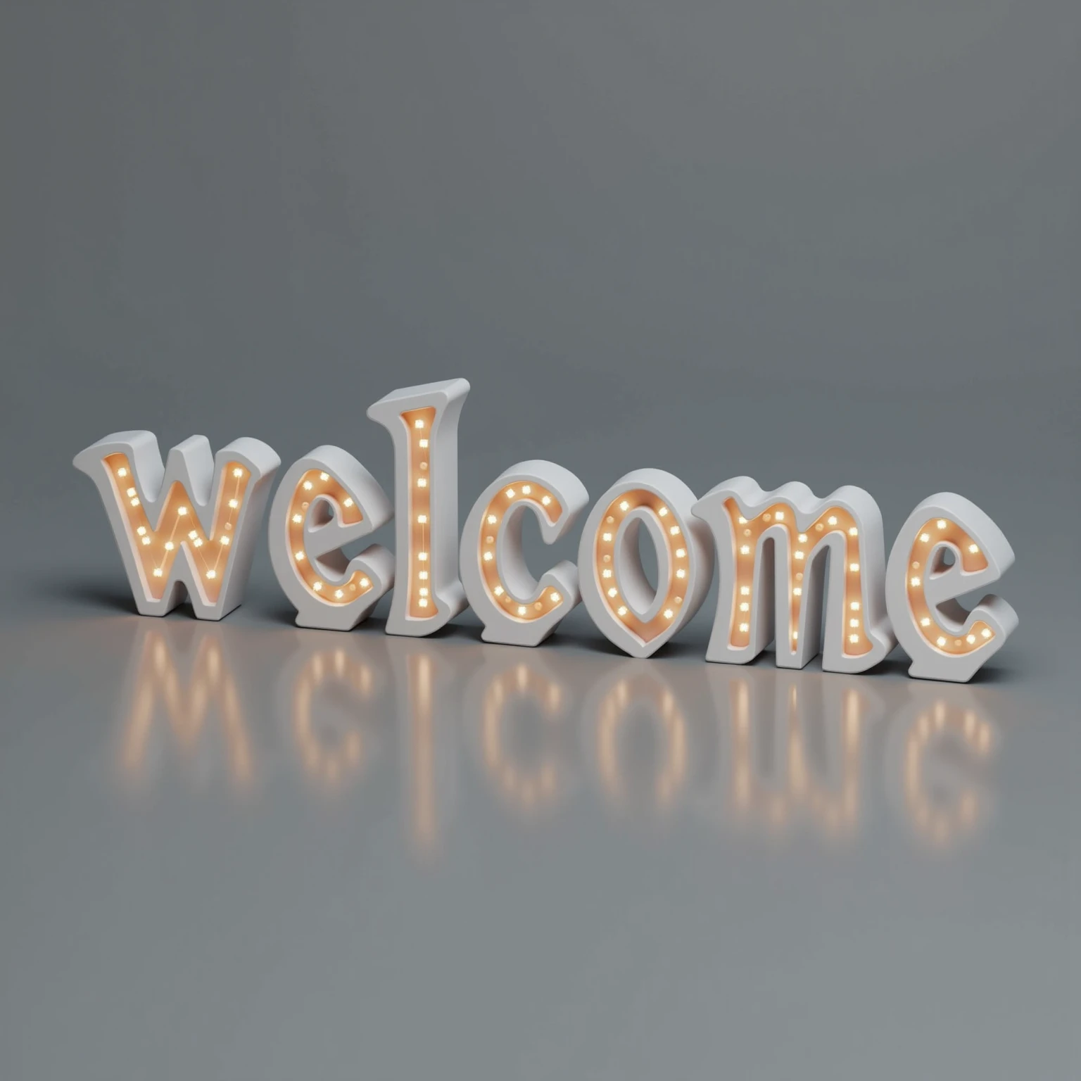 A 3D design of the word "welcome" made of playing cards on a clean ...