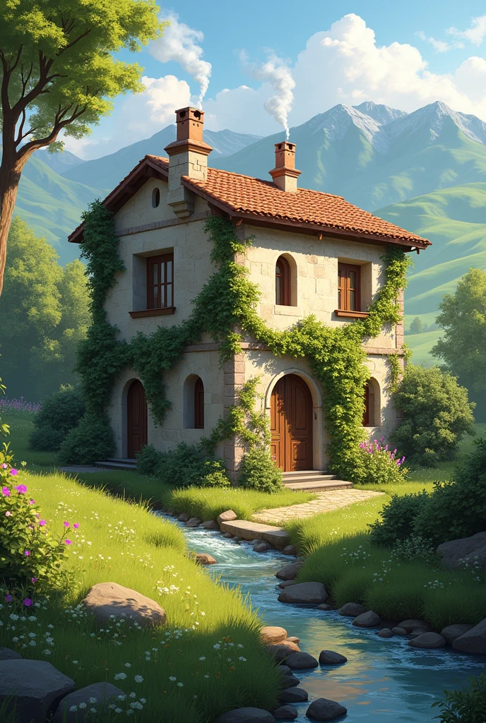 A small MEDIEVAL villa, - SeaArt AI