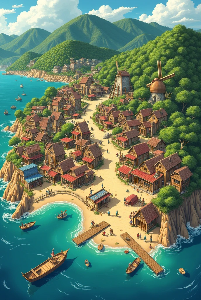 Foosha Village Map From One Piece Including Every Element Even The