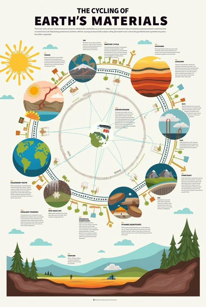 Create an infographic to describe the cycling of earths materials and ...