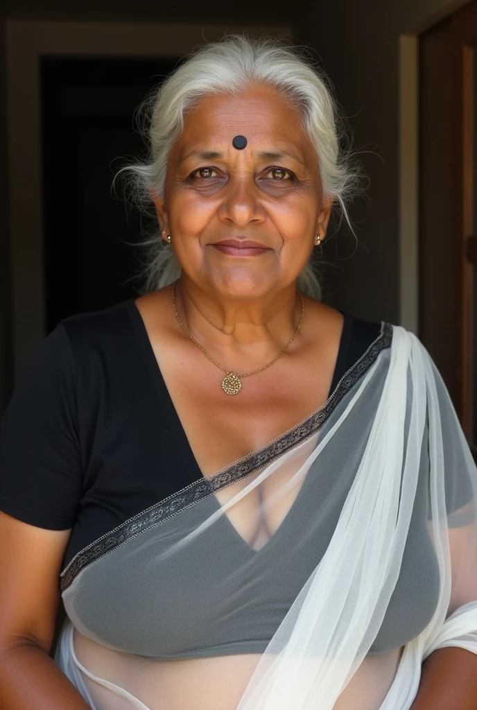 Photo of Voluptuous Mature Indian 60 years old Aunty with dusky skin ...