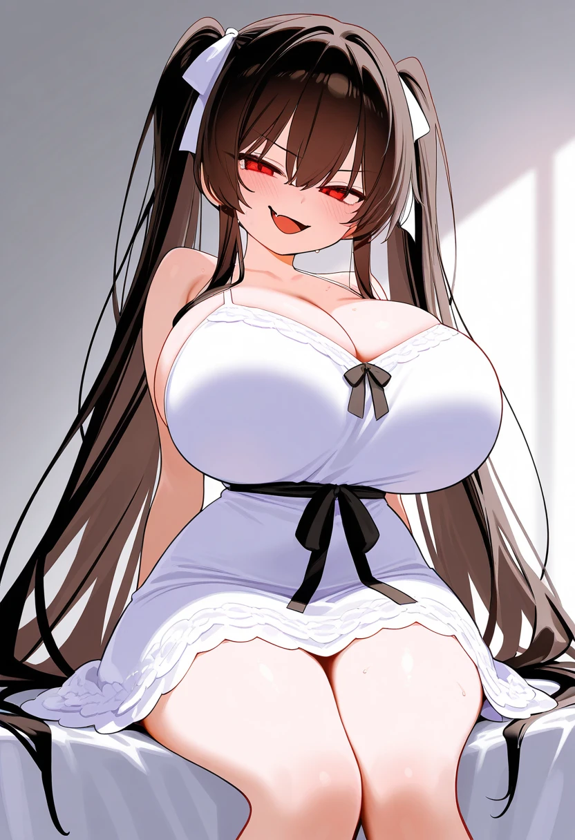 Cute girl, Petite body, loli, huge breasts, evil smile, smug face - SeaArt AI