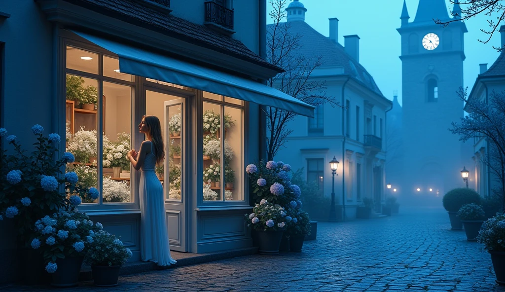 The whole {x} It's deep , Deep blue light , Prague, Before Dawn - SeaArt AI