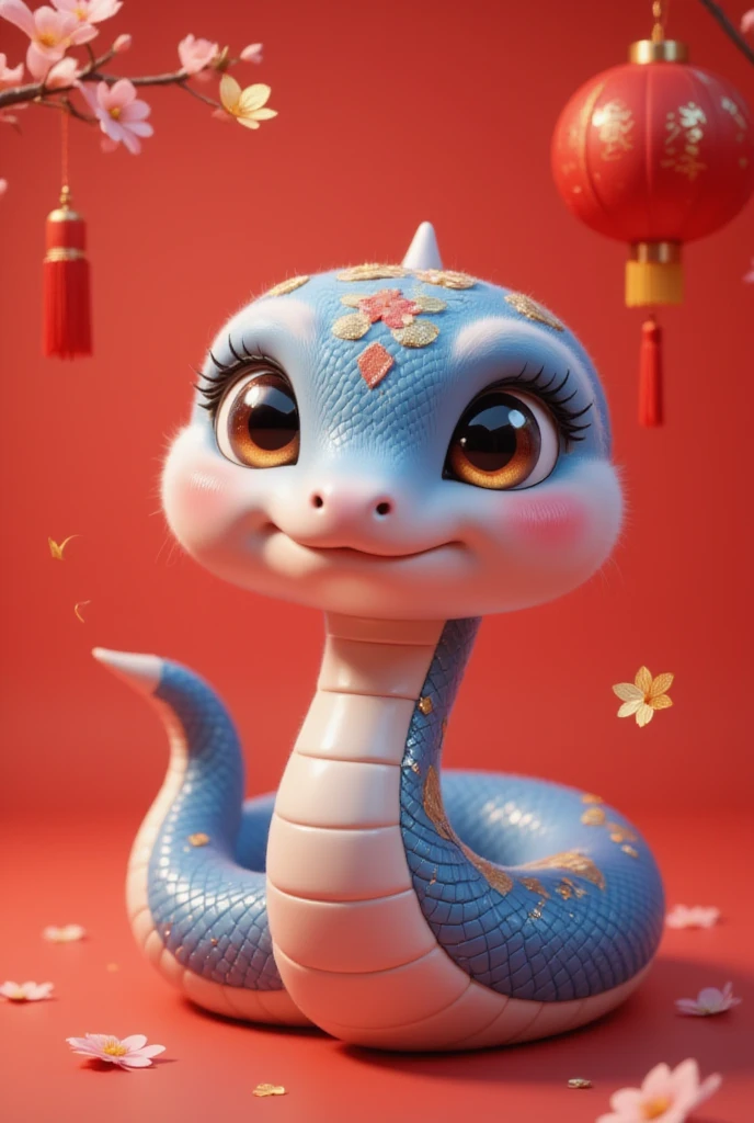 Chinese New Year cute snake, IP design, full body, Unreal Engine 5 ...