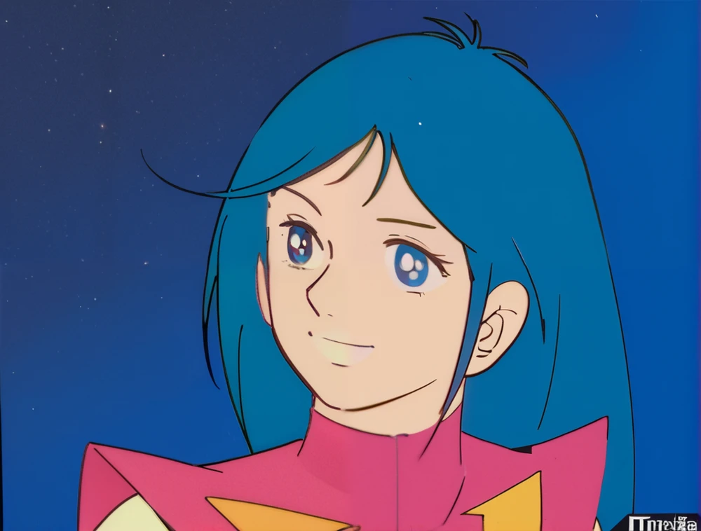 Anime girl with blue hair and blue eyes holding a star - SeaArt AI