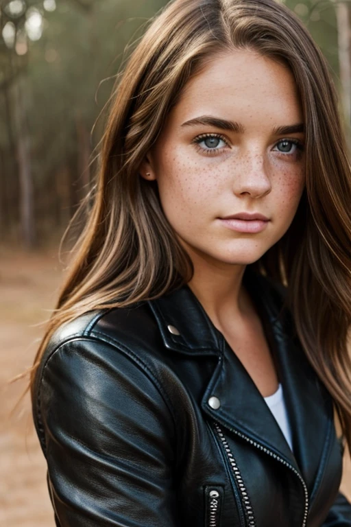 Elyse Taylor, 19 year old , face portrait, long brown hair, freckles ...