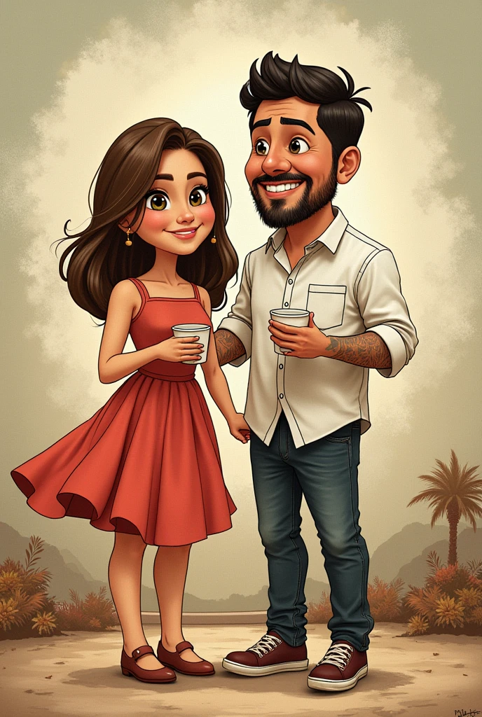 Create a commemorative card with three characters, Aida, 29 years old - SeaArt AI