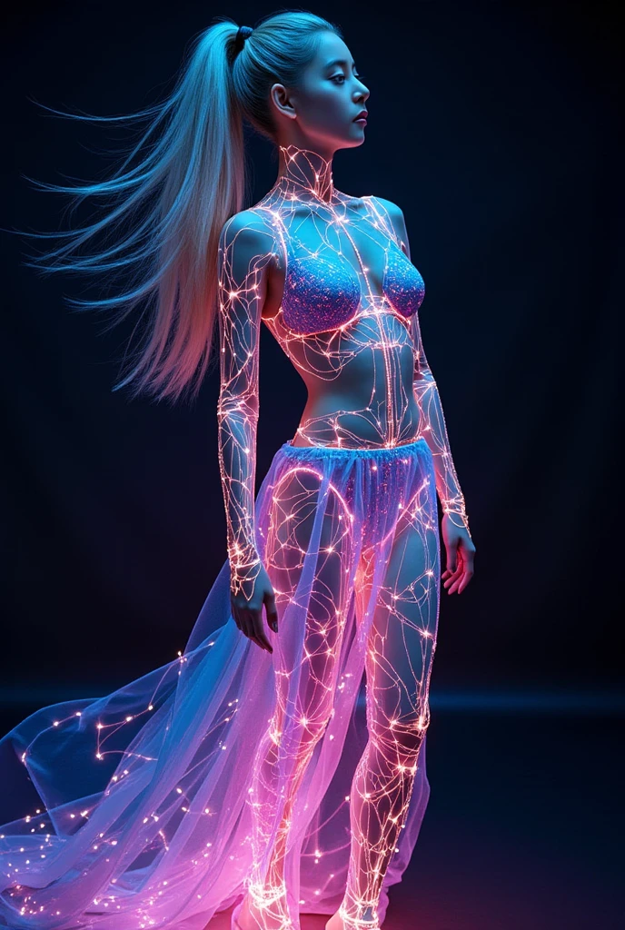 Image of a beautiful girl surrounded by light particles, masterpiece ...