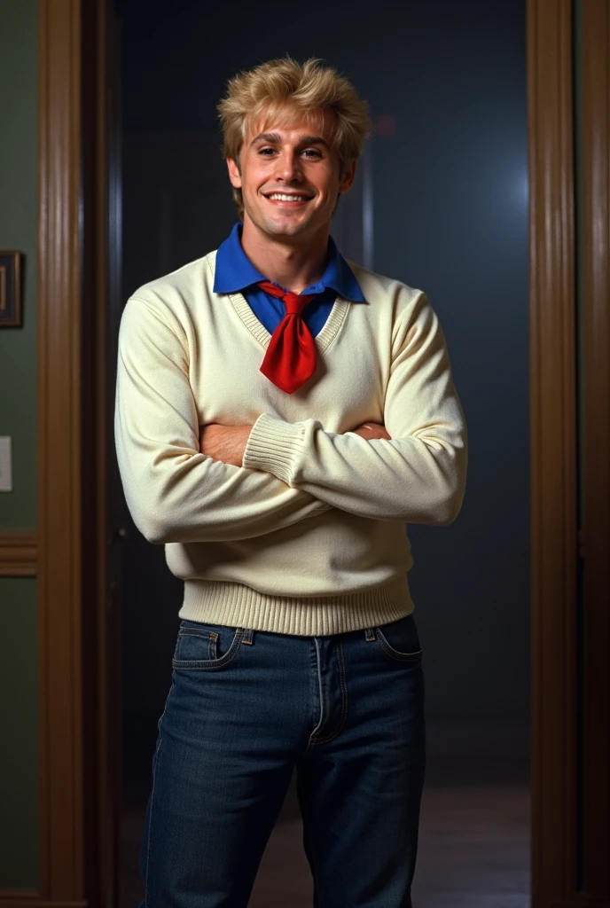 Foto de Fred do filme live-action Scooby Doo de 2002 em pé em uma ...